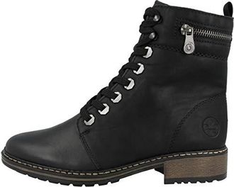 Rieker Bottines noires &agrave; talon d&eacute;croch&eacute; bas avec des lacets et un zip lat&eacute;ral - Taille numeric_36