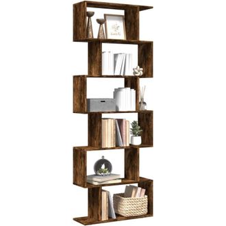 vidaXL Vidaxl - tagère séparatrice de pièce à 6 niveaux chêne fumé 70x24x193cm