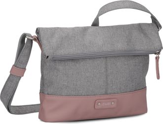 zwei Damen Rolltop-Handtasche Olli OT6 Umhängetasche 2/4 Liter klassische Crossbody Bag wasserabweisend robust strapazierfähig Bicolor Design Schultertasch