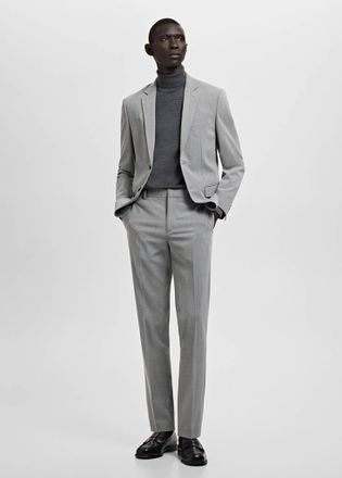 Mango Veste costume Par&iacute;s super slim-fit gris - Homme - 44 - MANGO MAN