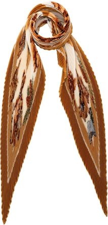 Herm&egrave;s 2000-2025 Confidents Des Coeurs Pleated Silk Scarf scarves - Braun