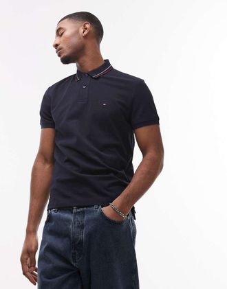 Tommy Hilfiger Polo standard en coton - Bleu marine