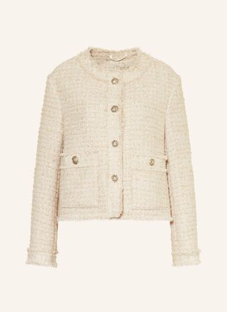 Lilienfels Lilienfels Boucl&eacute;-Jacke Mit Pailletten beige
