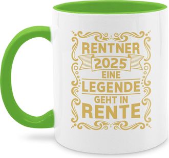 Shirtracer Tasse Tassen 325ml - Geschenk - Rentner 2024 Eine Legende geht in Rente - 325 ml - Hellgrün - ruhestand pension kaffeetasse ich gehe ruhestandsgeschen