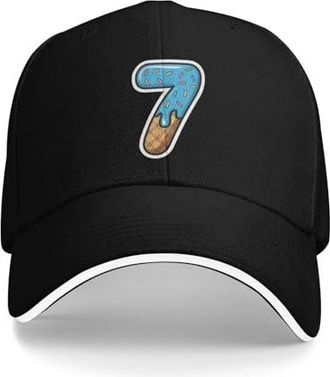Generic Casquette dHomme, Casquette de Baseball Drip Number 7 Design Imprim&eacute; Chapeau de Camionneur Cadeau de Casquettes de Baseball Sportif en Plein air pour 