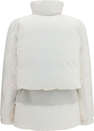 sacai Womens White Polyester Full-Length Jacket Clothing