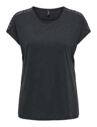 Only Damen Onlfree Life Capsleeve Lace Top JRS, Black, Small