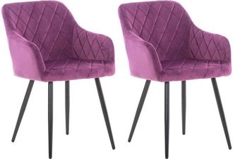 Clp Ensemble de 2 shila alto, chaises de déjeuner en velours