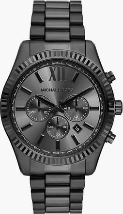 Michael Kors Lexington Chronograph - Herrenuhr aus schwarzem Edelstahl