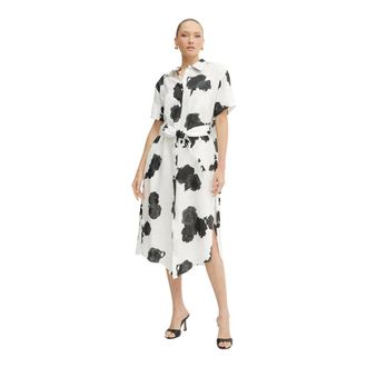 Liviana Conti Robe chemise mi-longue ceintur&eacute;e - Femme - Robes - Blanc - Taille: 40 FR