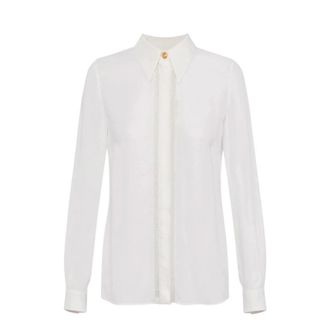 Elisabetta Franchi Viskose Georgette Hemd - - Blouses & Shirts - Damen - Beige - S
