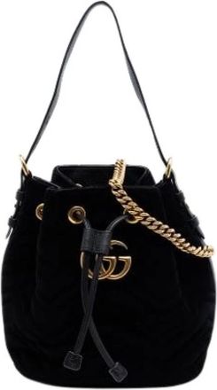 Gucci Sac seau matelass&eacute; en velours Pre-owned - Femme - Pre-owned - Noir - Taille: ONE Size