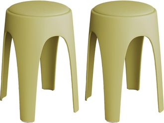 Generic 18.9Zoll stapelbare St&uuml;hle mit gepolsterten Sitzen, Runde Nesting Plastik f&uuml;r Flexible Klassenzimmer, Familie Versammlung, Langlebige R&uuml;ckenlose, Bunt