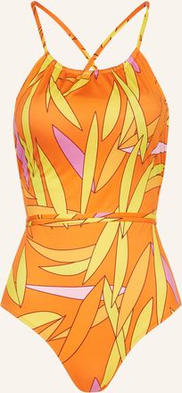 Vilebrequin High-Neck-Badeanzug Madrague Hydra orange