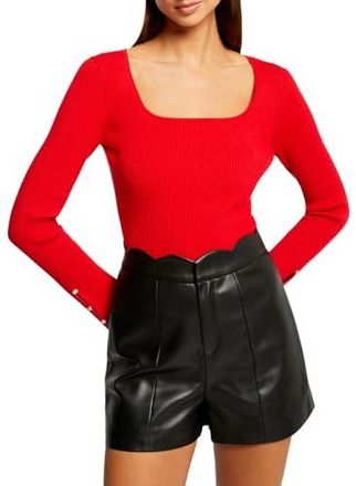 Morgan Pull manches longues c&ocirc;tel&eacute; Rouge XL