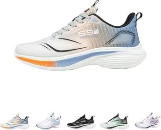 Generic Baskets pour homme et femme - Chaussures de course avec bon amortissement - Blanc et noir - Chaussures de sport légères - Chaussures de jogging confor