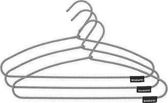 Brabantia Kleiderbügel - rutschfeste Stoffbeschichtung - Kleiderbügel aus Stoff - Soft Touch Garderobenzubehör - Kleiderständer Organisator - 3er-Set - Black/Wh