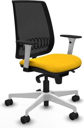 Piqueras y Crespo Alares B&uuml;rostuhl mit wei&szlig;en und schwarzen Armlehnen, h&ouml;henverstellbare Lendenwirbelst&uuml;tze, ausgestattet mit 5 Positionen und injiziertem Schaumstoff, 