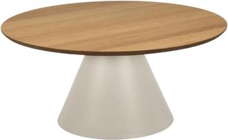 Hellin Hellin - Table basse ronde en bois et métal grège D85 - girolle
