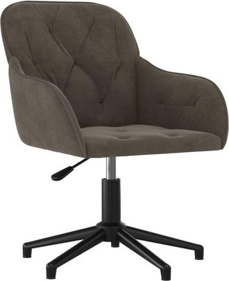 vidaXL Bürostuhl Drehbar Dunkelgrau Samt - Vidaxl