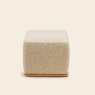 Madura Pouf Arnel Pietro ivoire et naturel - NATUREL