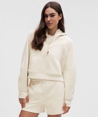 lululemon Scuba Oversized-Hoodie mit halblangem Rei&szlig;verschluss f&uuml;r Frauen - Gr&ouml;&szlig;e XL/2XL in Light Ivory/Gold