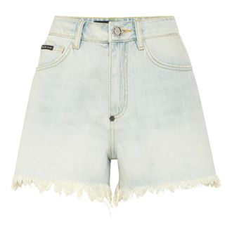 Philipp Plein Femme, Shorts, Bleu, Taille: W28 Denim Shorts Logo