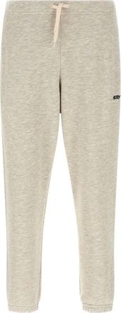Autry Homme, Pantalons, Beige, Taille: M Embroidered Logo Pantalons de surv&ecirc;tement