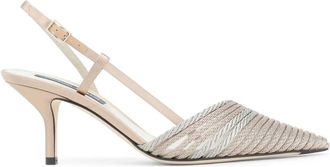 Giorgio Armani Femme, Chaussures, Beige, Taille: 40 EU Escarpins Slingbacks en Satin avec D&eacute;tails de Passementerie