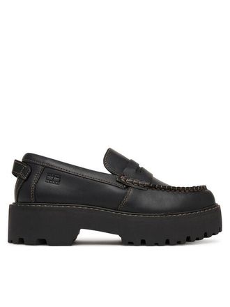 Tommy Jeans Slipper Archive 01 Loafer Leather EN0EN03005 Schwarz