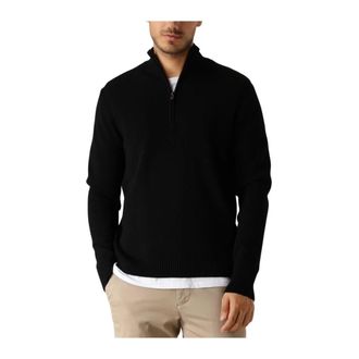 Dstrezzed Schwarzer Half Zip Pullover Fell Skipper - - Knitwear - Herren - Schwarzk - 2XL