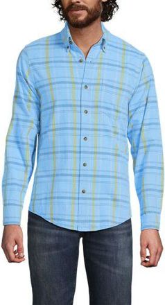 Lands End Feincordhemd, Herren, Gr&ouml;&szlig;e:56-58 regular, Blau, Baumwolle, by Lands End