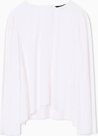 A|X Armani Exchange Femme, Tops, Blanc, Taille: 36 FR Blusa Crepe de Chine spacchi laterali