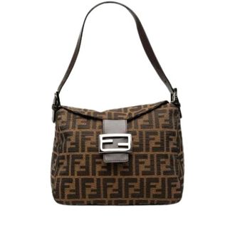 Fendi Pre-owned Zucca Mamma Baguette Canvas Handbag - Femme - Pre-owned - Brun - Taille: ONE Size