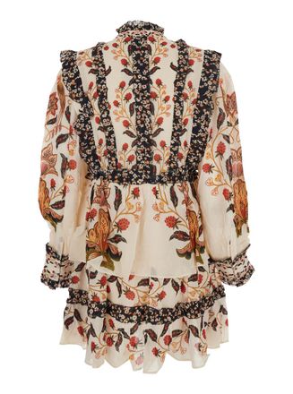 Farm Rio Floral Print Ruched Dress - Multicolor
