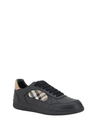 Burberry Mens Leather Sneakers Black-Sand Ip Chk Black/sand