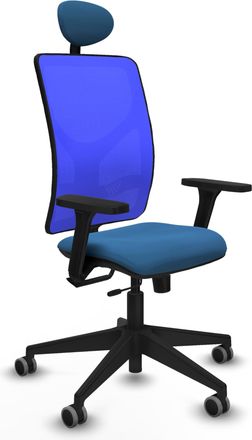 Piqueras y Crespo Arbeitsstuhl f&uuml;r viele Stunden, mit 3D-Armen, h&ouml;henverstellbarer Lendenwirbelst&uuml;tze und festem Kopfteil, ausgestattet mit Syncro/Traslack und Schneide