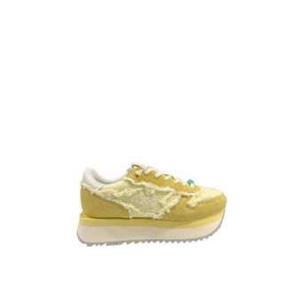 Sun 68 Canvas Fringe High Top Sneakers - - Shoes - Damen - Gelb - 39 EU