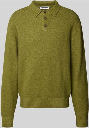 Review Relaxed Fit Strickpullover aus elastischem Woll-Mix