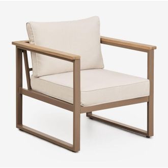 Sklum Sklum - Sessel aus Aluminium und Lipov-Akazienholz Moka Braun