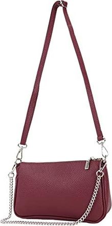 modamoda.de T237 - Sac bandoulière petit en cuir italien, Violet bordeaux, s