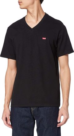 Levi's Herren Original Housemark V-Neck T-Shirt, Mineral Black, S