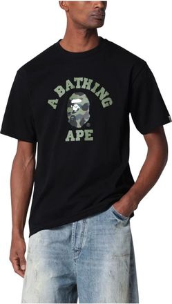 A Bathing Ape A Bathing Ape, Homme, Tops, Noir, Taille: L 1st Camo College Tee