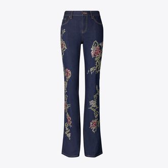 Tory Burch Verzierte Bootcut-Jeans