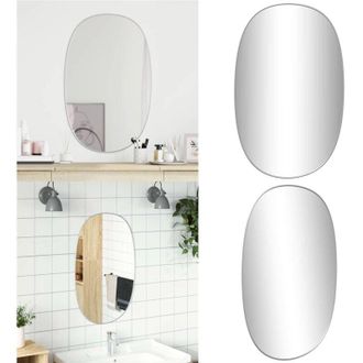vidaXL Wandspiegel Silbern 70x45 cm - Wandspiegel - Badezimmerspiegel - Wohnzimmerspiegel - Schlafzimmerspiegel - Spiegelfl&auml;che - Home & Living