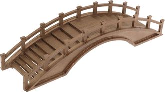 Angoily Miniatur Holzbrücke Arch Bridge Dekoration aus Massivem Holz Realistische Mini Gartenbrücke für Bonsai Mikro-Landschaft Teich und Puppenhaus Handgefer