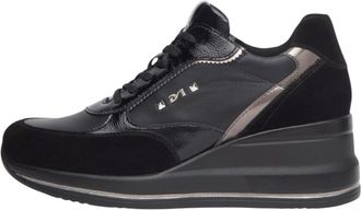 Nero Giardini I514130D Damensneakers Aus Velours-, Glattleder Und Technisches Material - Schwarz 39 EU