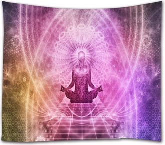A.Monamour Wandteppich Abstrakte Kunst Des Zen Meditations Yoga Chakras Stoff Tapisserie Wandbehang Wanddeko Wandkunst Wandbilder Wandtuch für Wohnzimmer Schlafz