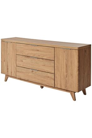 Livetastic Sideboard, Eiche, Metall, 2 F&auml;cher, 3 Schubladen, 150x77x39 cm, Beim&ouml;bel erh&auml;ltlich, stehend, Wohnzimmer, Kommoden & Sideboards, Sideboards