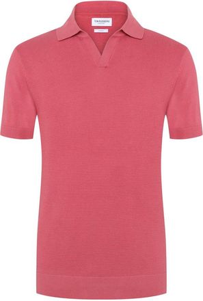 Tom Rusborg Leichtes Poloshirt aus Baumwolle mit Variokragen in
